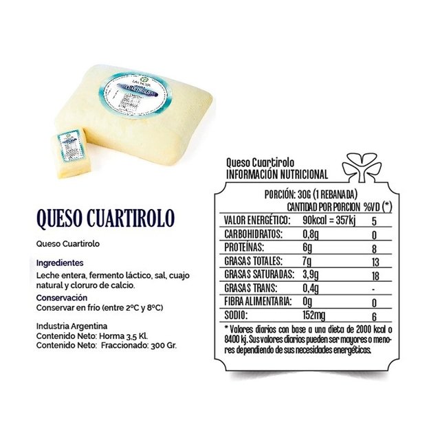 Queso Cuartirolo Biodinamico al Corte "La Choza" KILO - Ayni Cocina