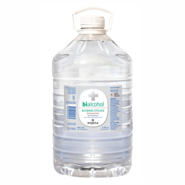 Alcohol Extra Neutro-Bialcohol- USO ALIMENTICIO "Porta" x 5 LITROS ...